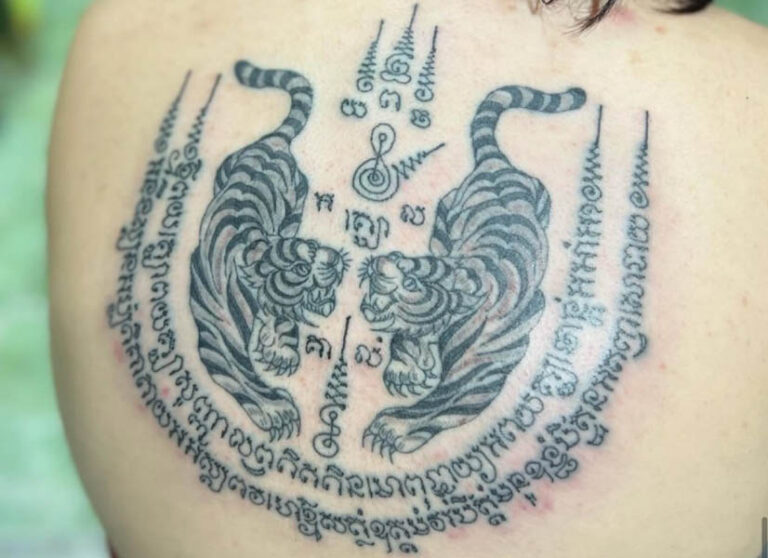 Sak Yant Tiger (The Twin Tigers Yantra) - Sak Yant Tattoo