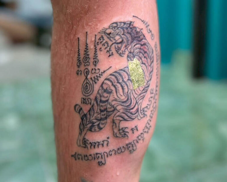 Sak Yant Tiger (The Twin Tigers Yantra) - Sak Yant Tattoo